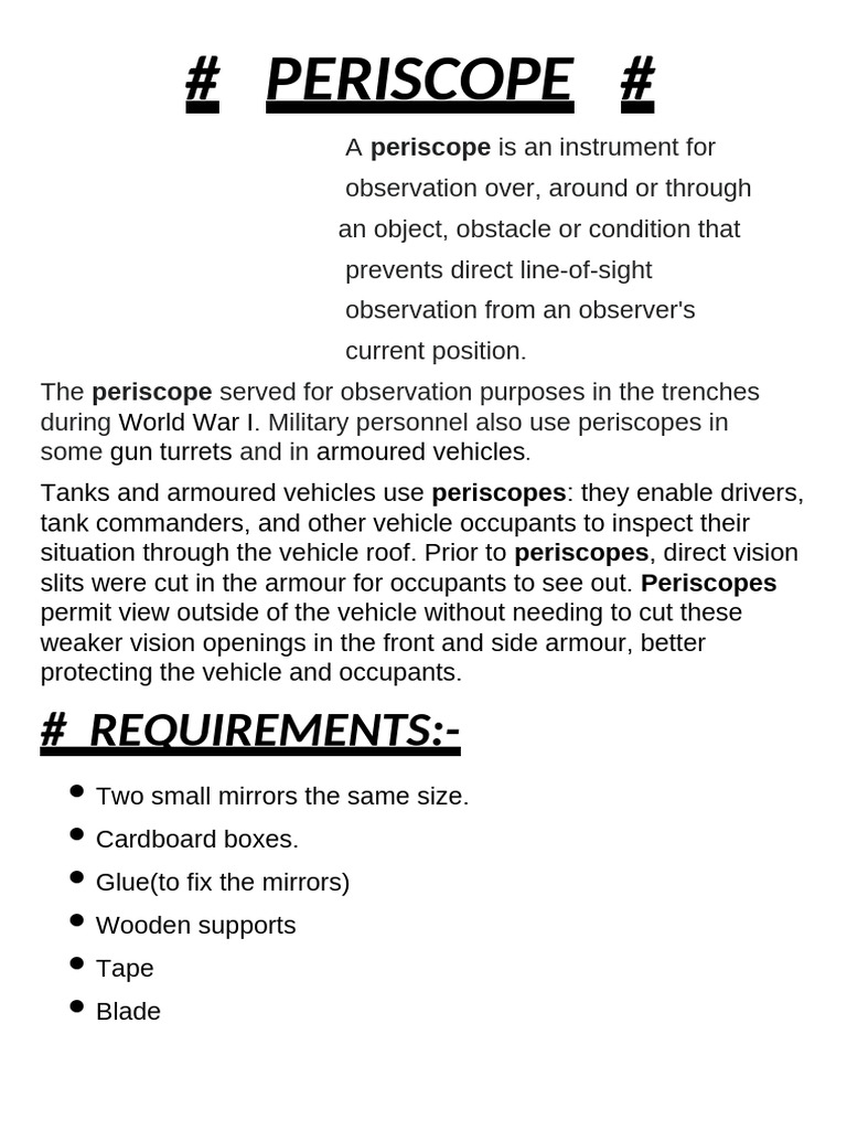 Periscope | PDF | Vehicles | Tracked Armoured Fighting Vehicles