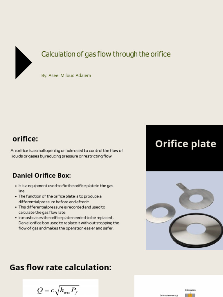 Gas Flow Calculation via Orifice Plate | PDF