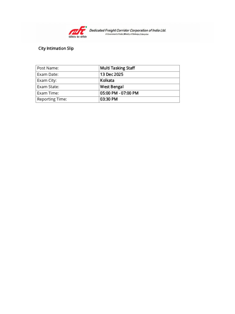 Dfccil Form 2025 | PDF