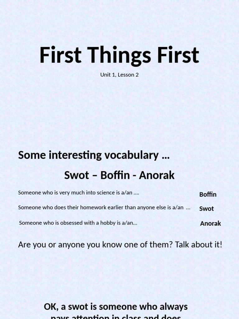 Unit 1 Lesson 2 Presentation | PDF | Swot Analysis | Behavioural Sciences