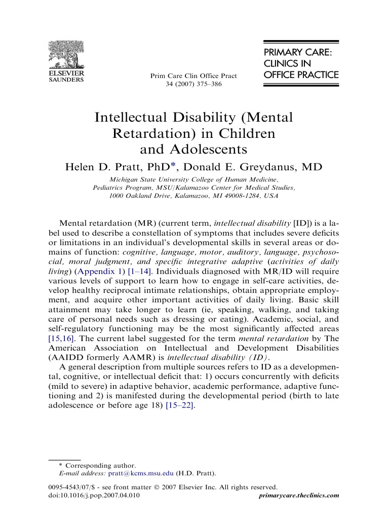 J Pop 2007 04 010 | PDF | Intellectual Disability | Wechsler Adult ...