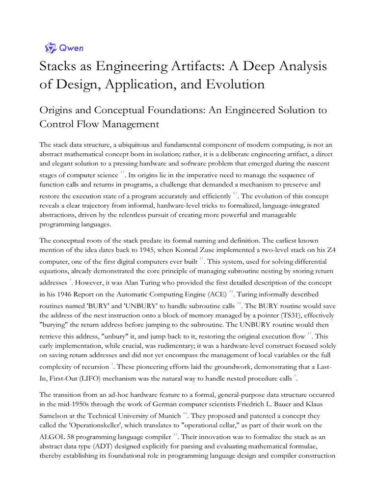 Stacks as Engineering Artifacts a Deep Analysis of Design, Application ...