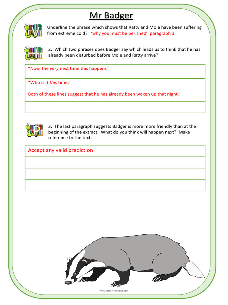 Mr. Badger's Personality and Cold Weather Insights | PDF