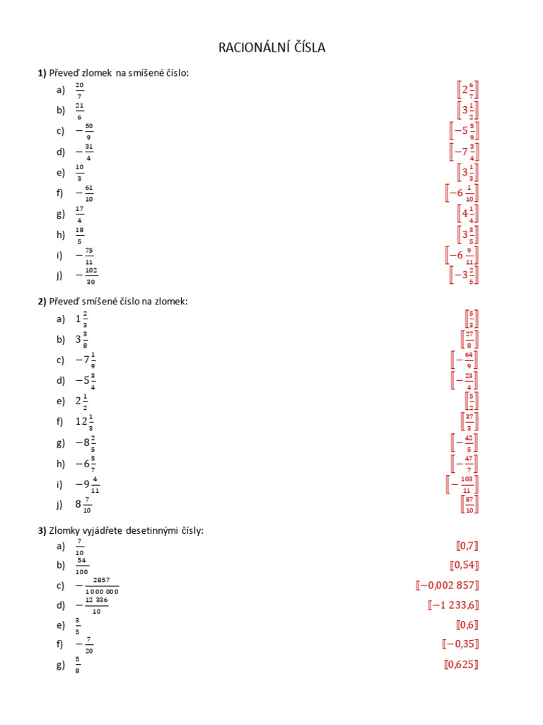 Racionalni Cisla | PDF