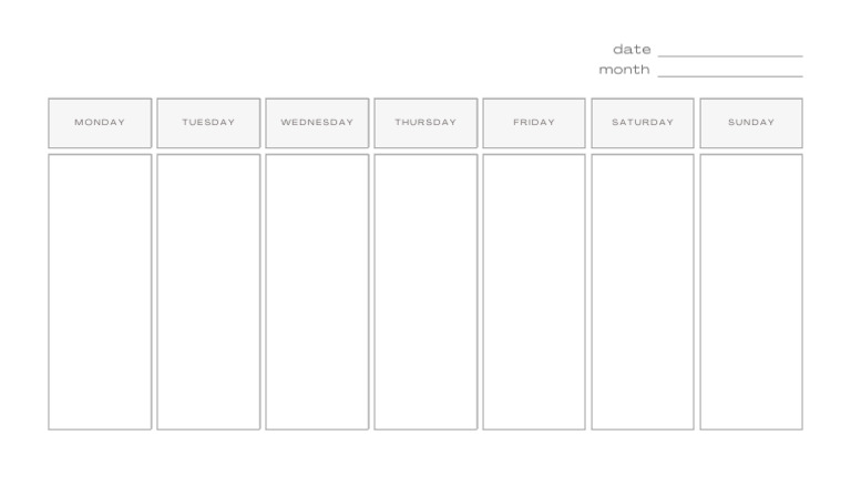 White Grey Minimalist Simple Weekly Calendar | PDF