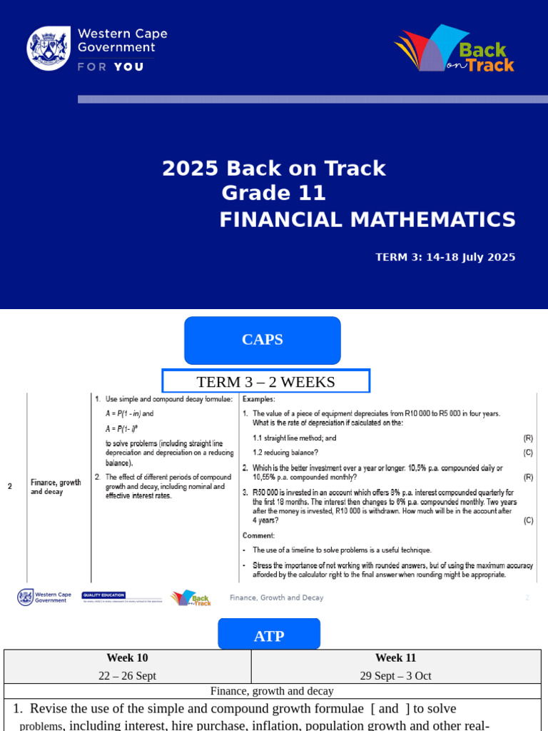 Grade 11 Financial Mathematics Guide | PDF | Interest | Depreciation