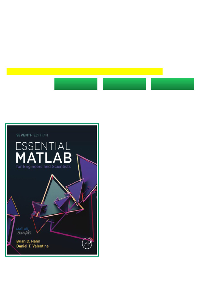 (Ebook) Essential MATLAB for engineers and scientists by Hahn, Brian D ...