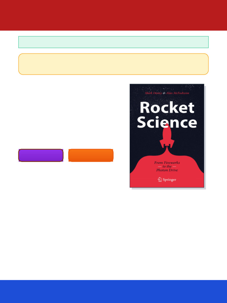 Rocket Science From Fireworks To The Photon Drive Denny Mark Ebook ...