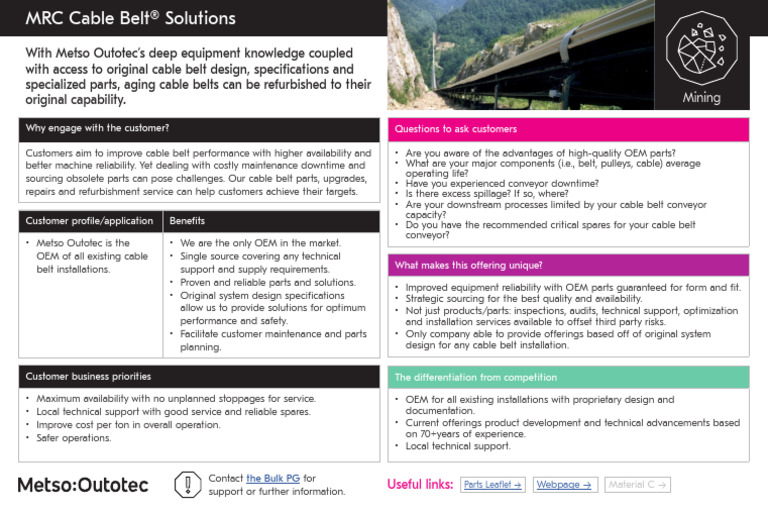 MRC Cable Belt Solutions Overview | PDF | Reliability Engineering ...