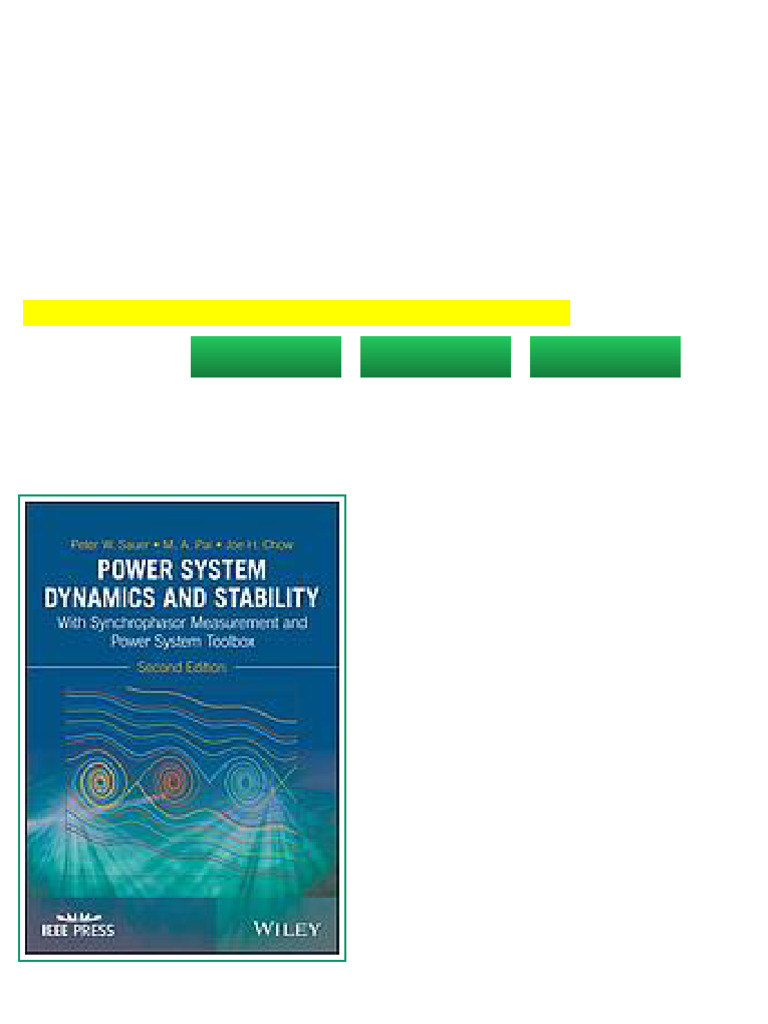 (Ebook) Power System Dynamics and Stability: With Synchrophasor ...