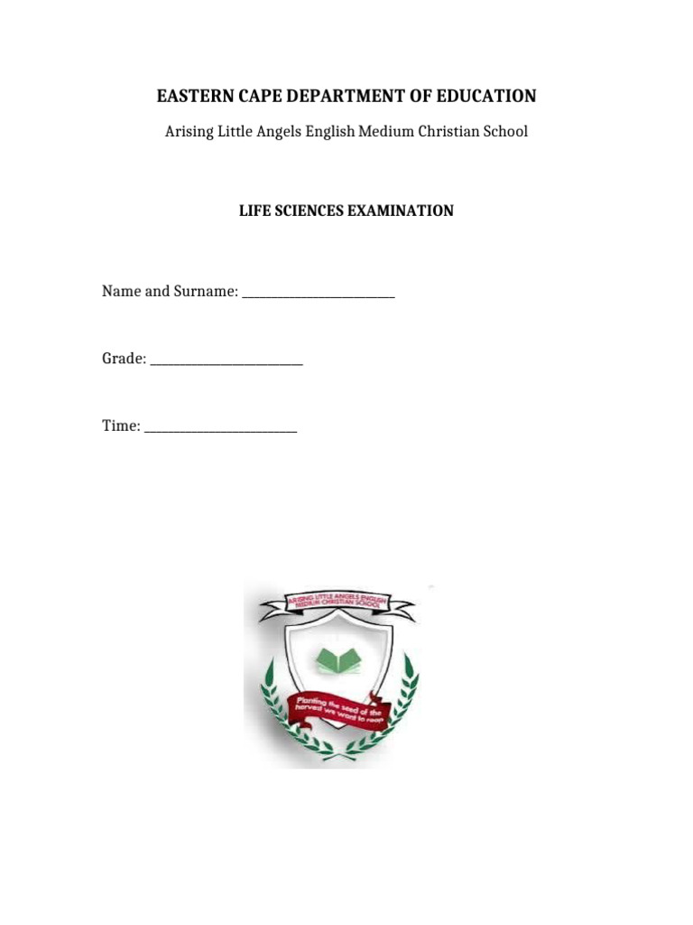 Life Sciences Test 1 Cover | PDF