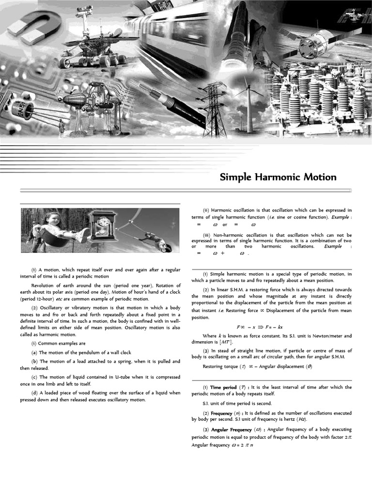 Chapter 16 Simple Harmonic Motion | PDF | Oscillation | Force