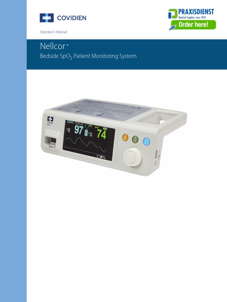 Nellcor Bedside Spo2 Pm100n Covidien Operator Manual | PDF | Monitoring ...