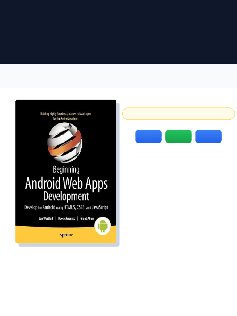 Beginning Android Web Apps Development Develop for Android using HTML5 ...
