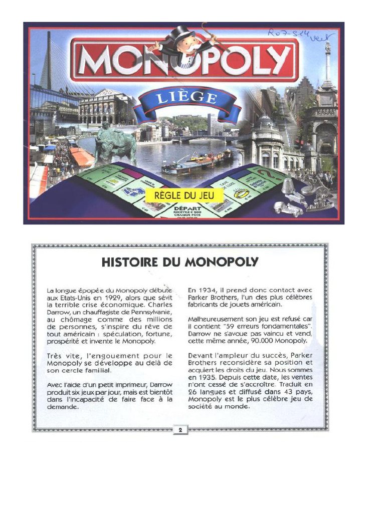 Monopoly Liege WINNING MOVES 2001 Scan | PDF