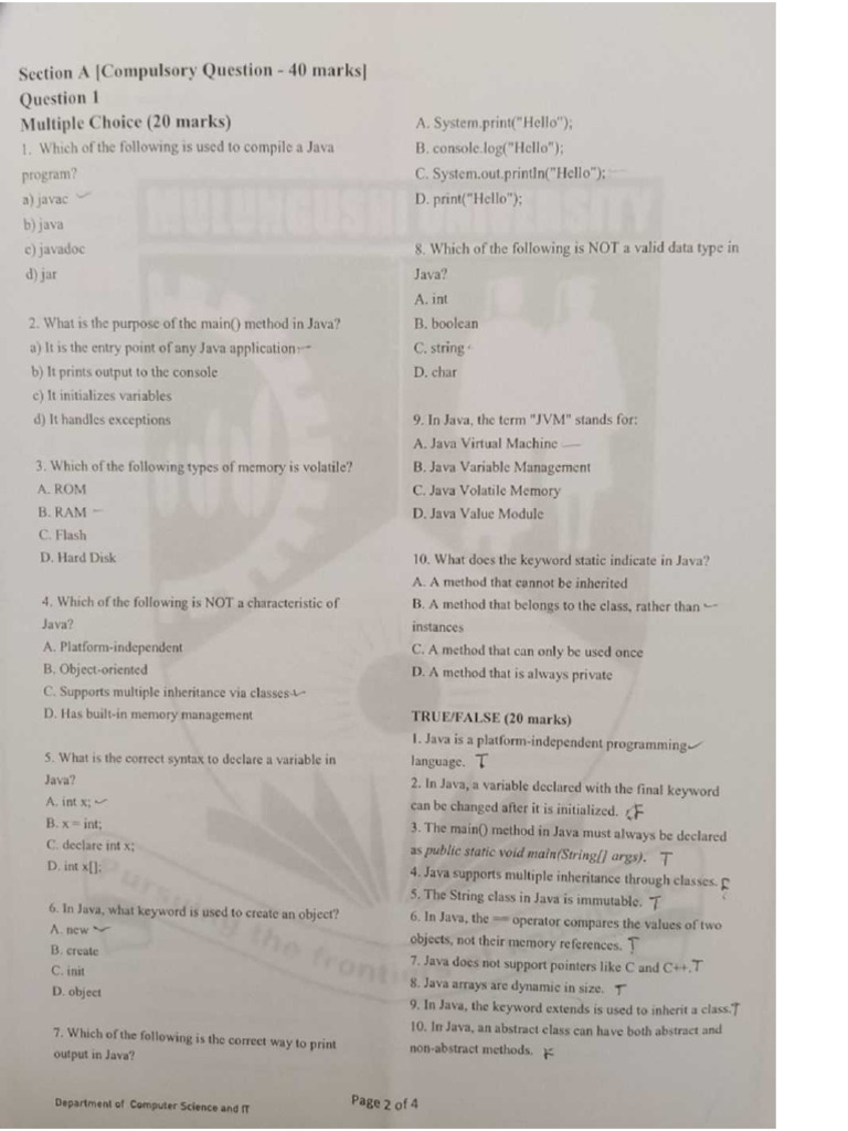 Java 2024 Exam | PDF