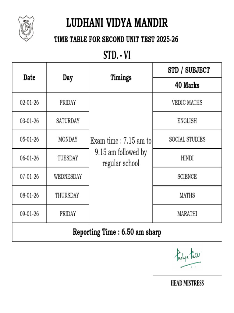 Std. Vi (Ii Ut) | PDF
