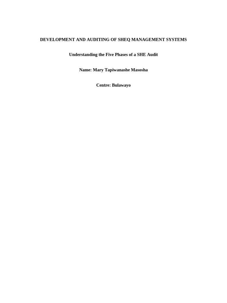 Five Phases of SHE Audits Explained | PDF | Audit | Occupational Safety ...