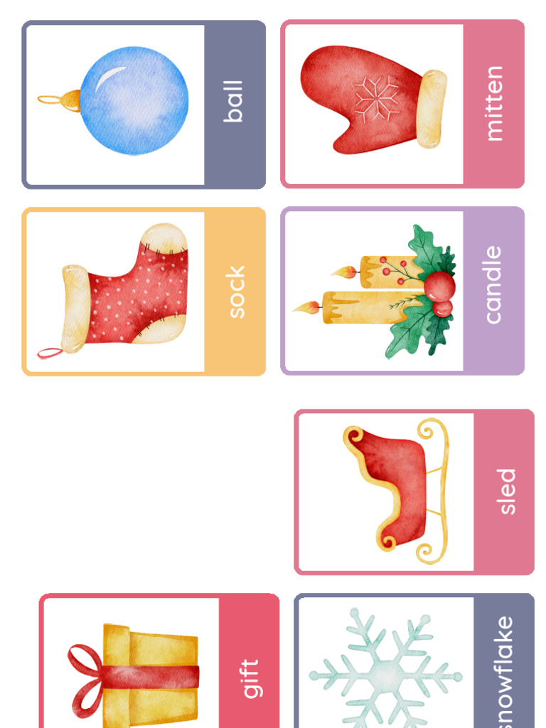 Colorful Fun Christmas Flashcards | PDF