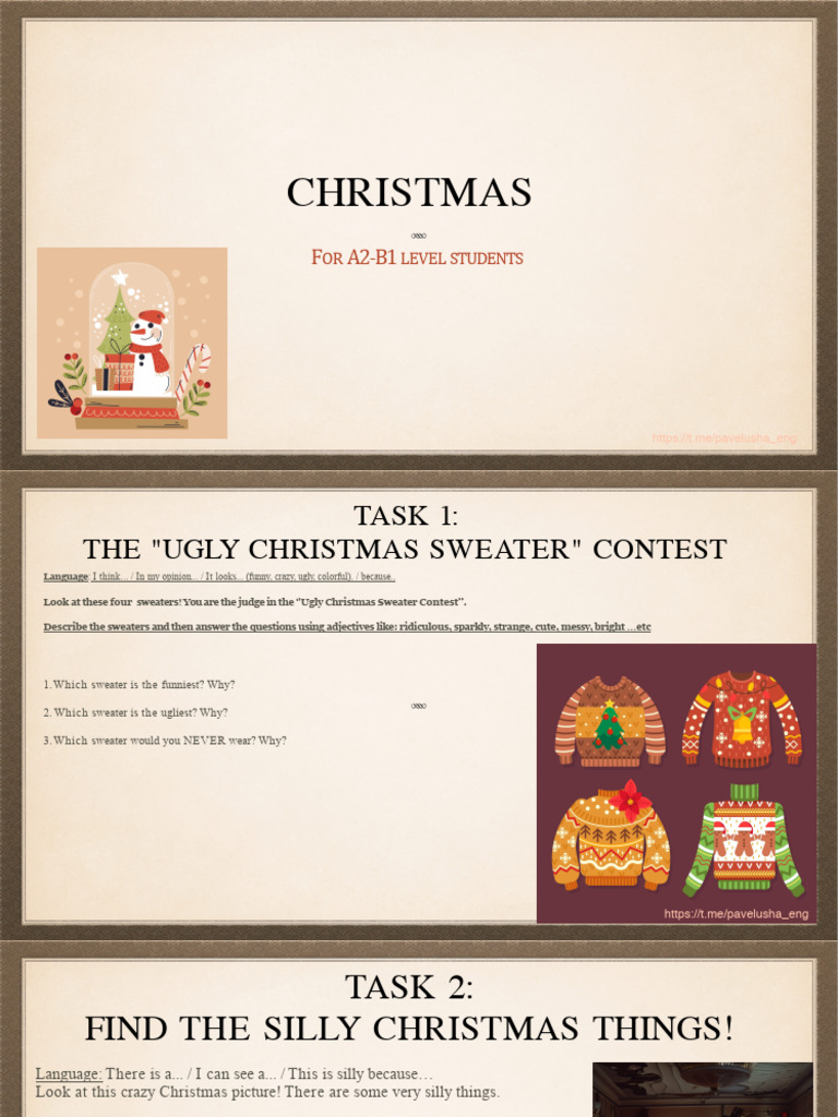 Fun Christmas Activities for A2-B1 Students | PDF