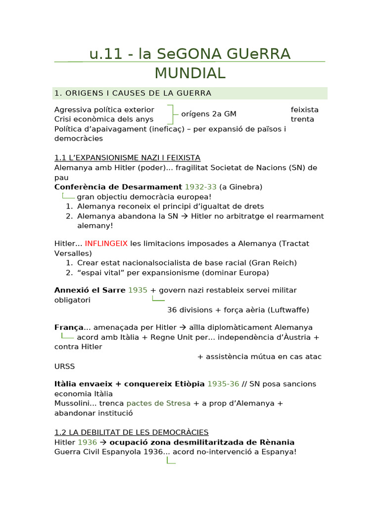 Tema 11 - La Segona Guerra Mundial | PDF