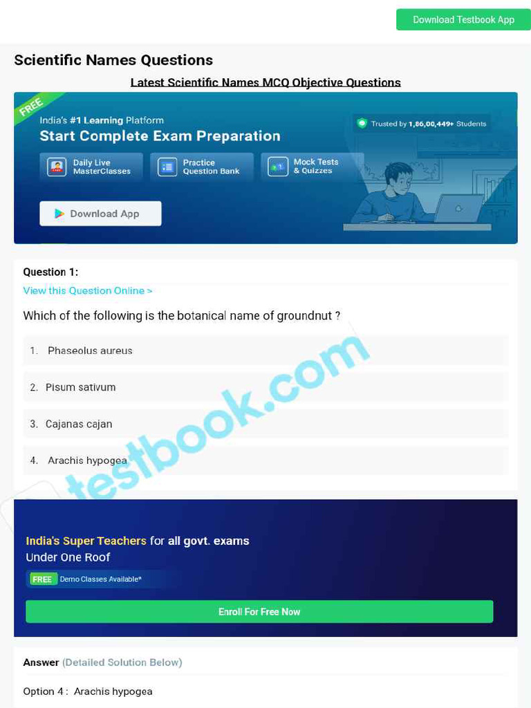 mcq-on-scientific-names--5eea6a0c39140f30f369e040 | PDF