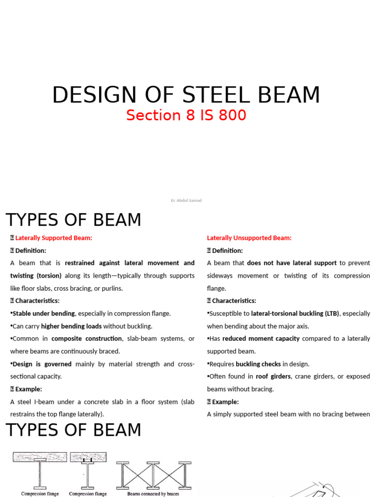 Design of Steel Beam | PDF | Beam (Structure) | Buckling