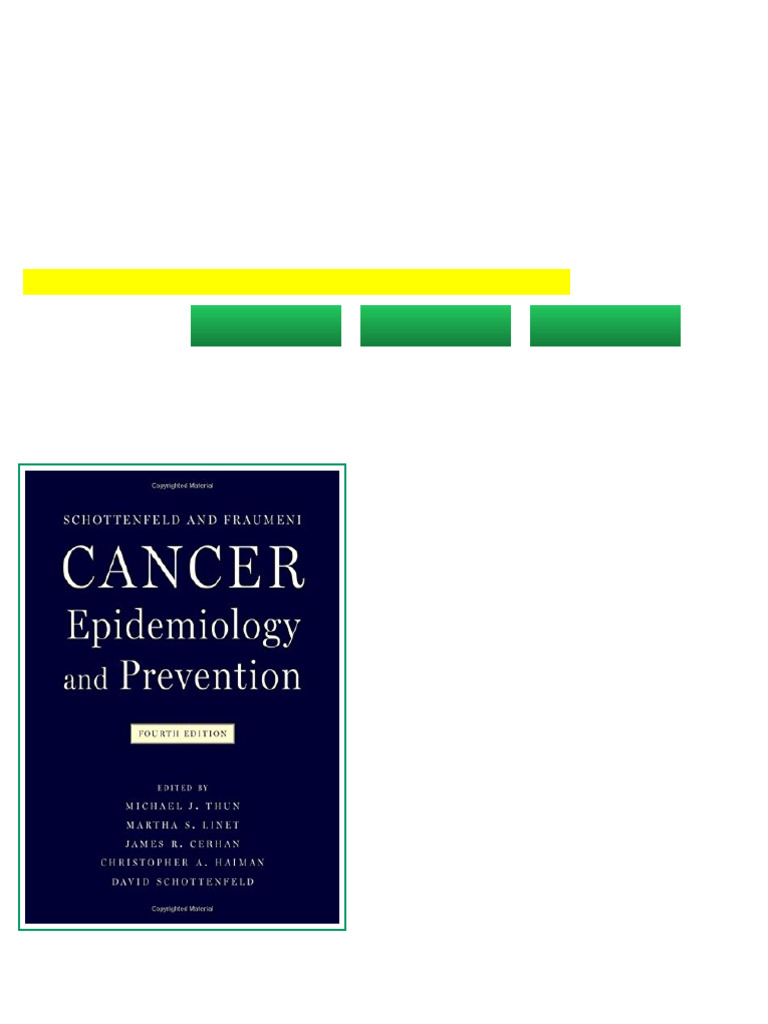 (Ebook) Cancer Epidemiology and Prevention by Michael J. Thun, Martha S ...