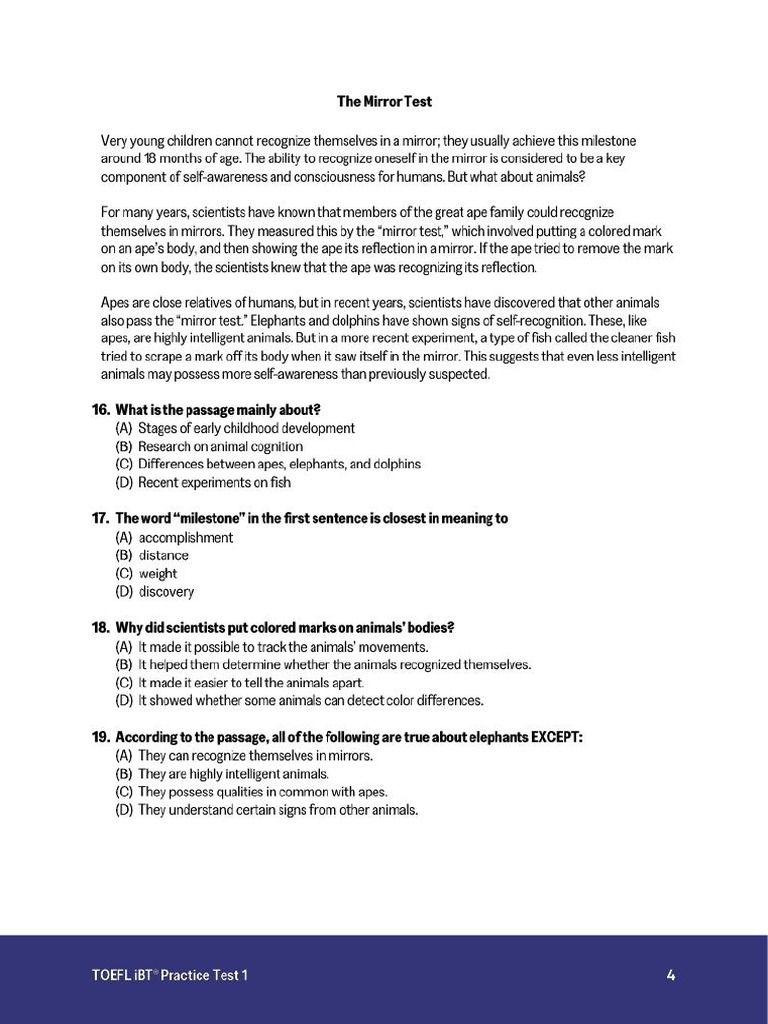 PAGE 7 TOEFL Ibt Full Length Practice Test 1 | PDF