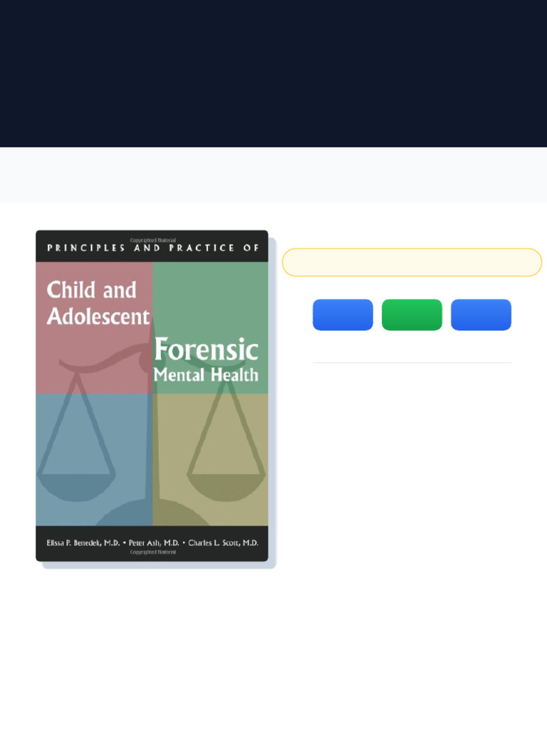 Principles and Practice of Child and Adolescent Forensic Mental Health ...