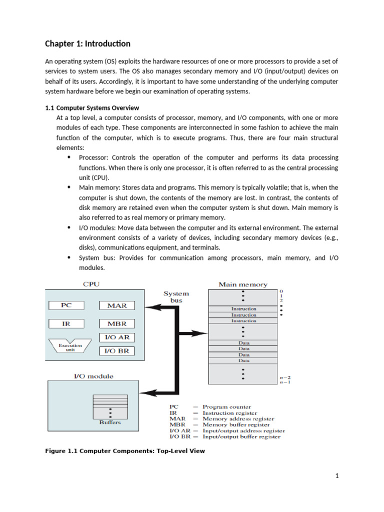 Chapter One | PDF | Operating System | Central Processing Unit