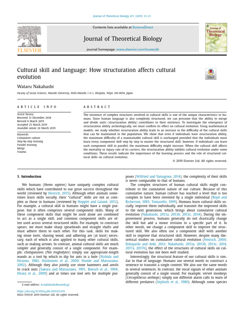 Cultural Skill and Language - How Structuration Affects Cultural ...