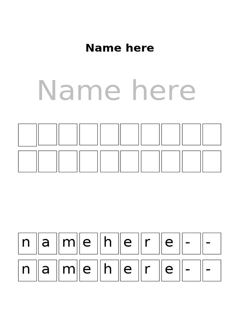 Name Writing Practice Worksheet | PDF