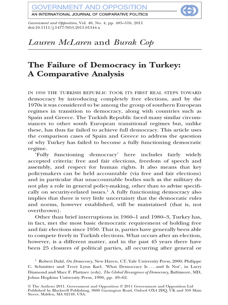 Turkey's Democratic Failures Explained | PDF | Democracy | Political ...