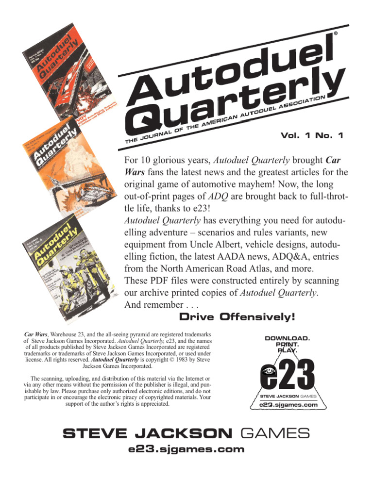 Autoduel Quarterly: Car Wars Revival | PDF