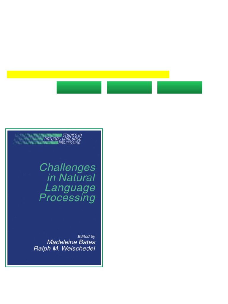 Challenges in Natural Language Processing Studies in Natural Language ...