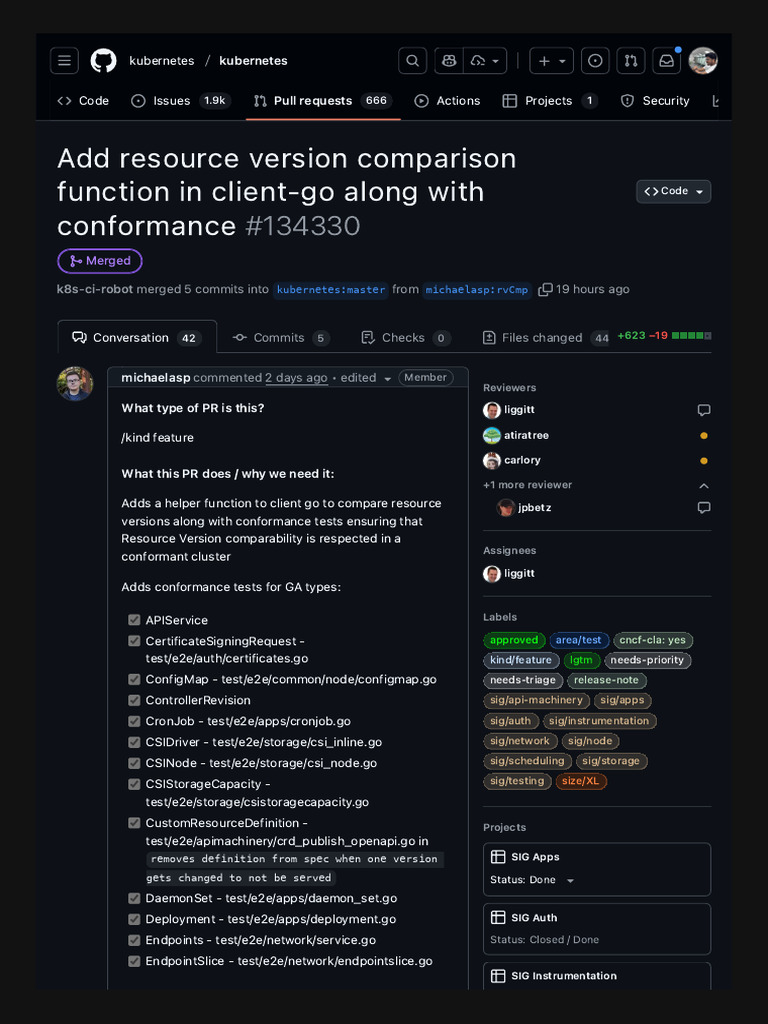 Add Resource Version Comparison Function in Client-Go Along With ...