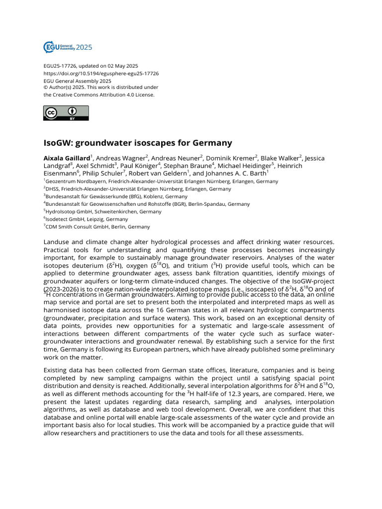 EGU25 17726 Print | PDF | Groundwater | Water