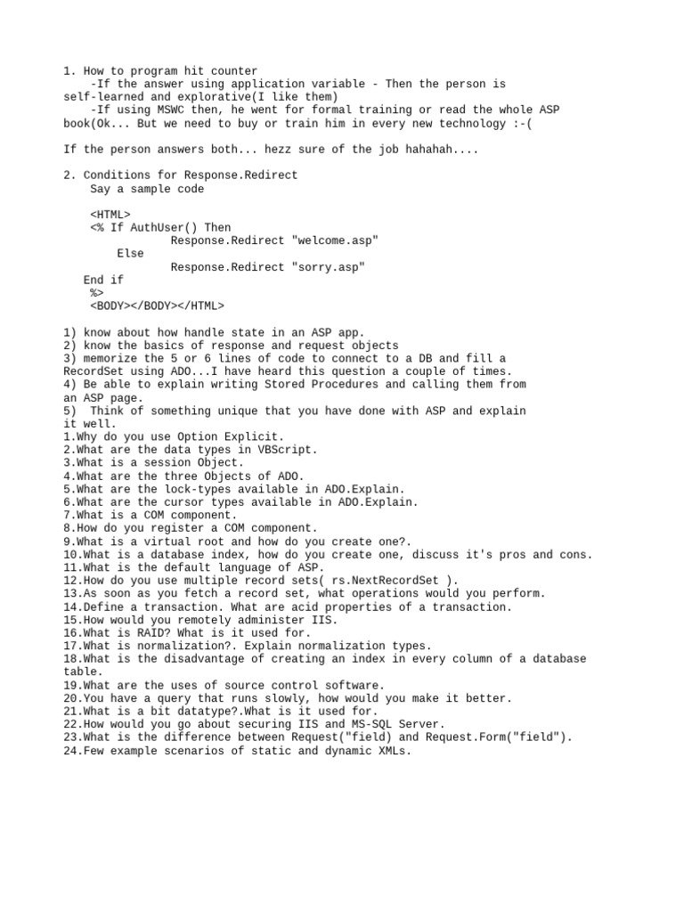 ASP Programming Essentials and Best Practices | PDF