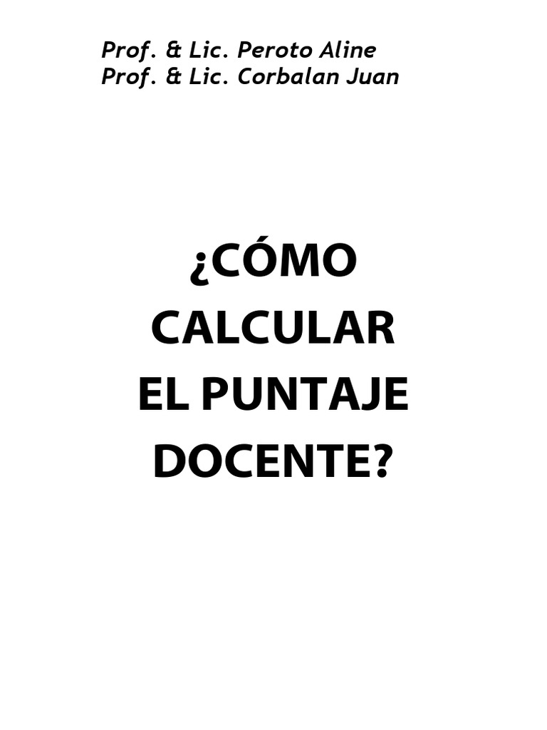 Cómo Calcular el Puntaje Docente | PDF | Educación más alta | Educación ...
