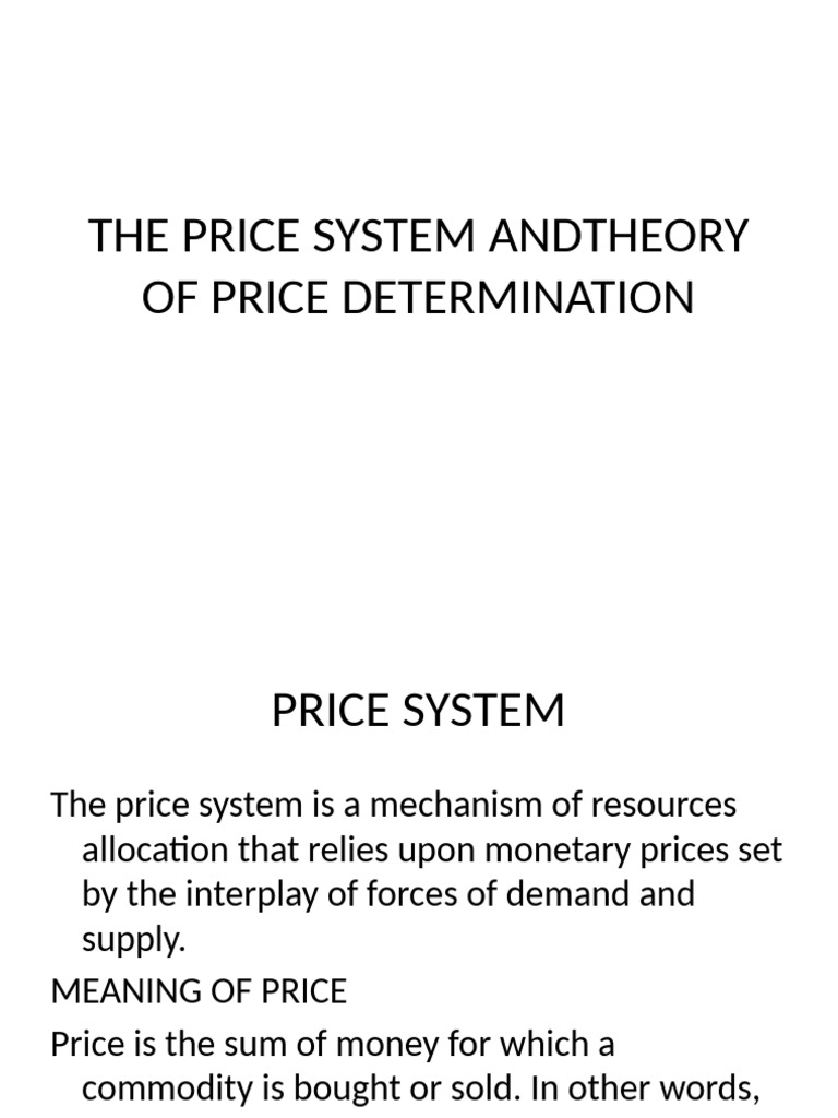 Price System and Determination Theory | PDF | Demand | Economic Equilibrium