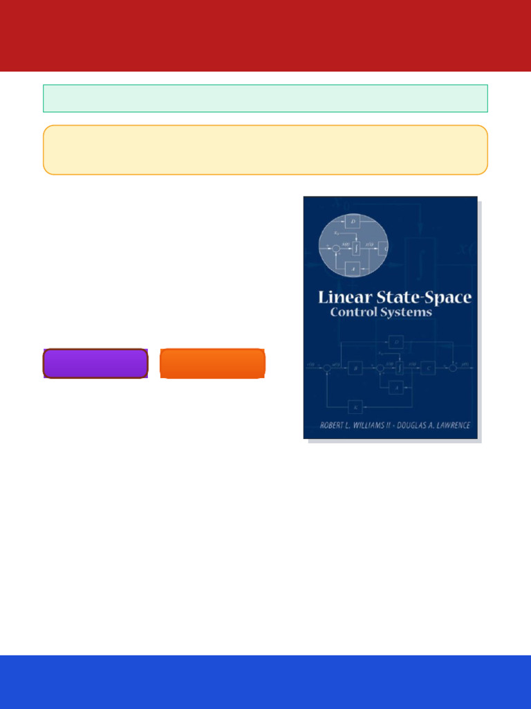 Linear State Space Control Systems 1st Edition Robert L. Williams Ii ...