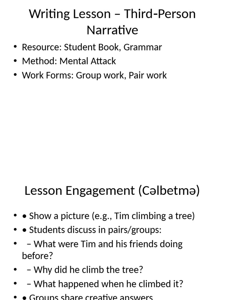 Third-Person Narrative Writing Lesson | PDF