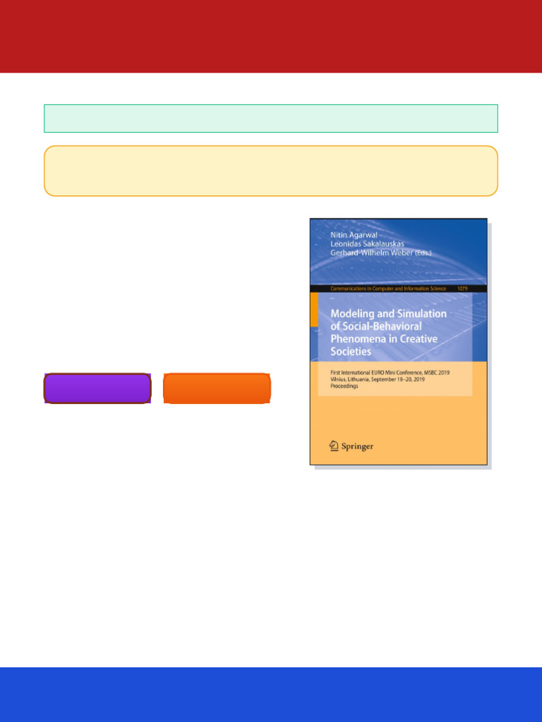 Modeling and Simulation of Social Behavioral Phenomena in Creative ...