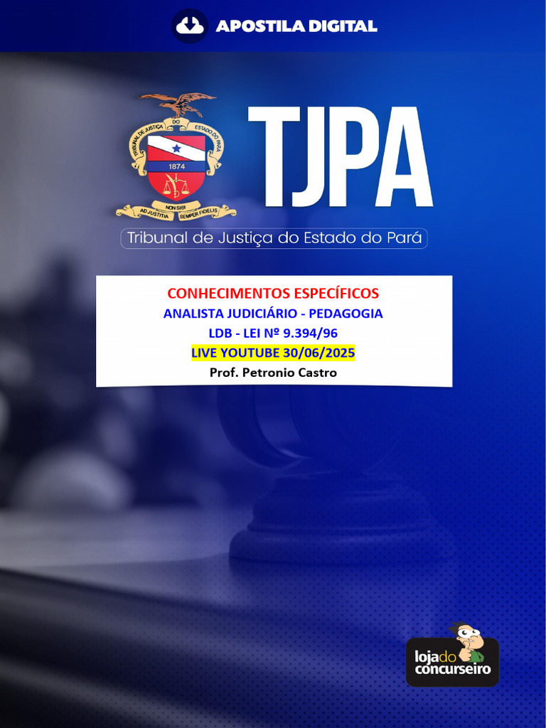 TJPA - Live Petronio - 30-06 - PEDAGOGIA - LDB - APOSTILA | PDF ...