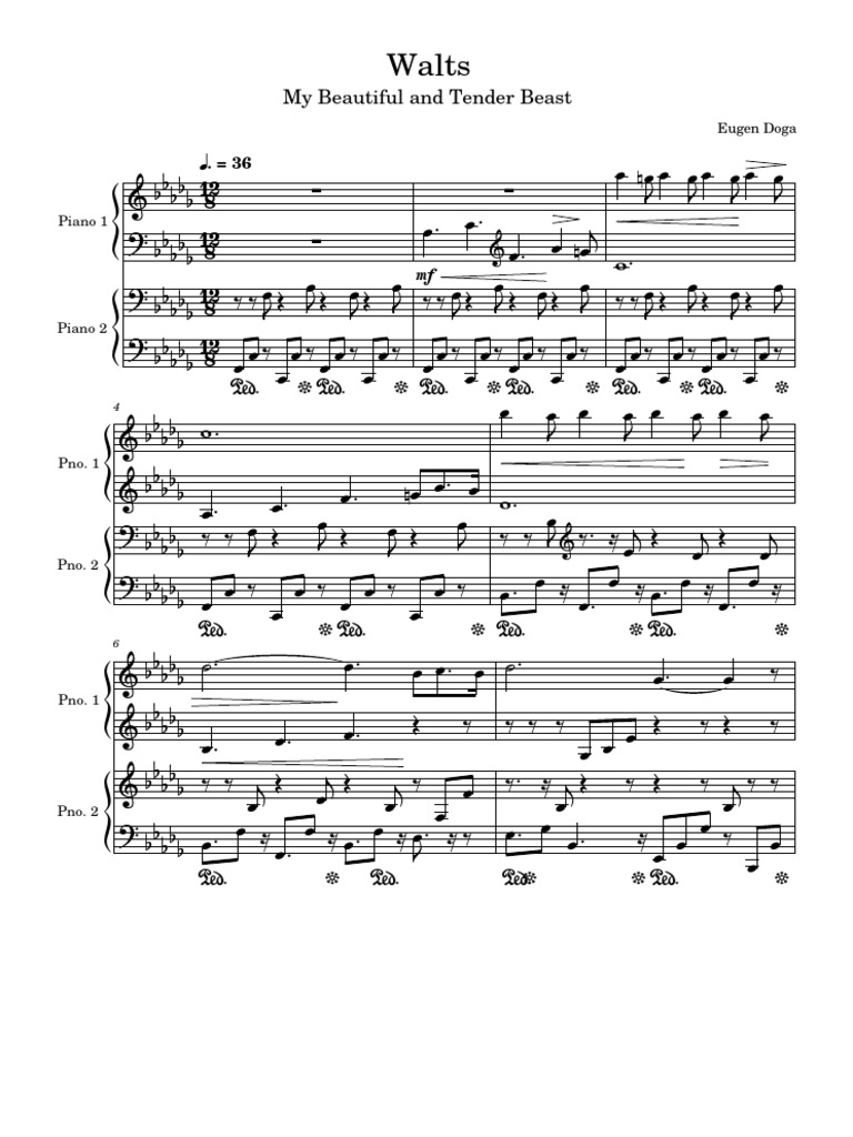 Eugen Doga: My Beautiful Beast Waltz | PDF