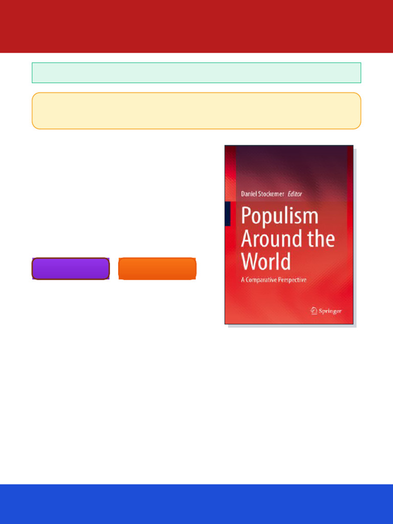 Populism Around the World A Comparative Perspective Daniel Stockemer ...