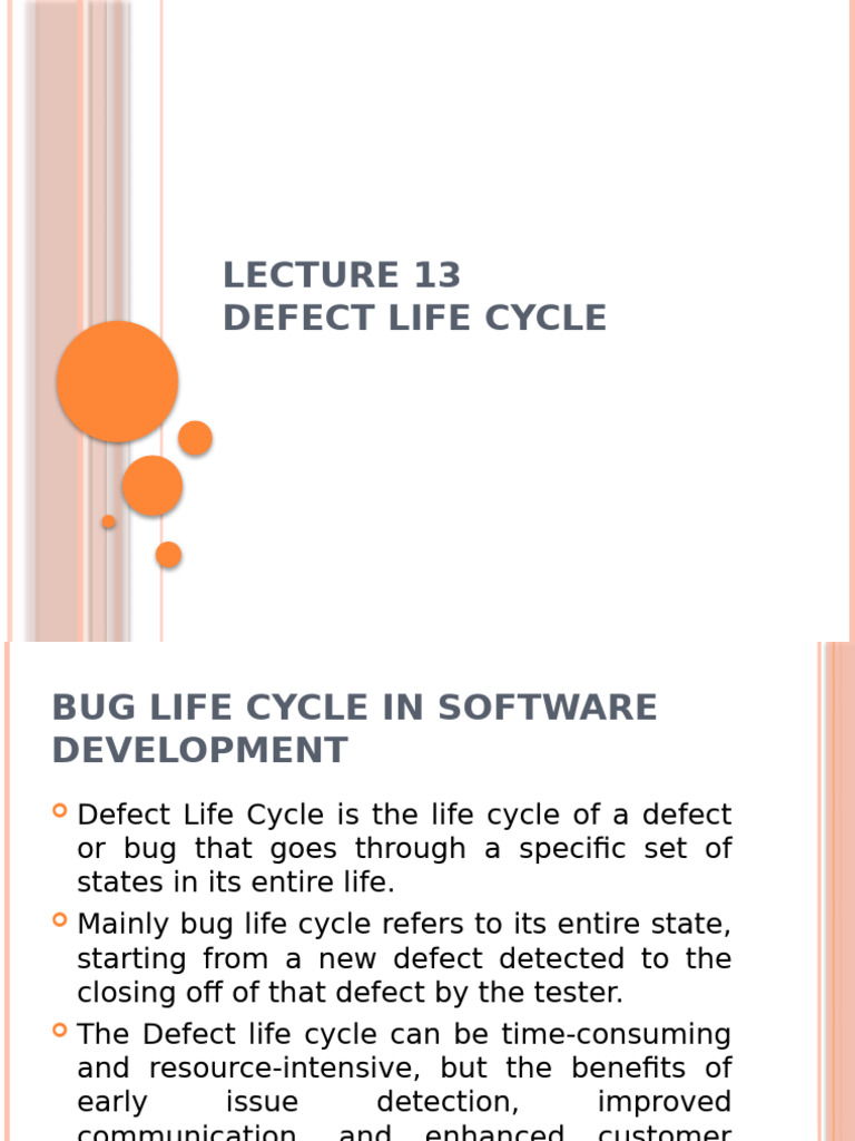 Lecture 13 Defect Life Cycle | PDF | Product Lifecycle | Software Bug