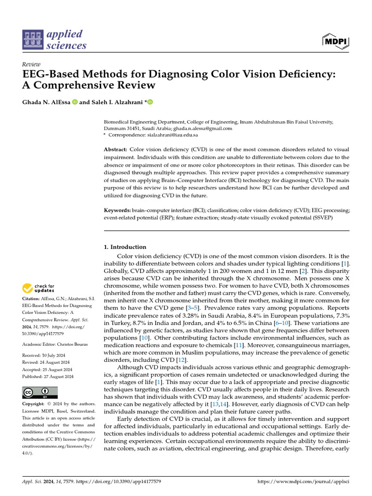 EEG Methods for Color Vision Diagnosis | PDF | Color ...