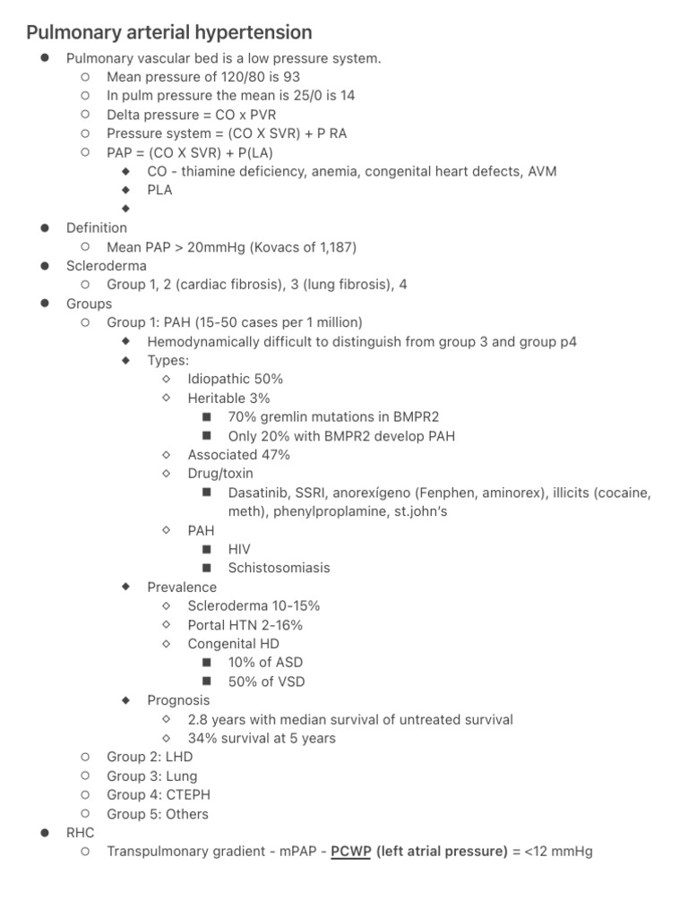 Pulmonary Arterial Hypertension | PDF | Diseases And Disorders ...